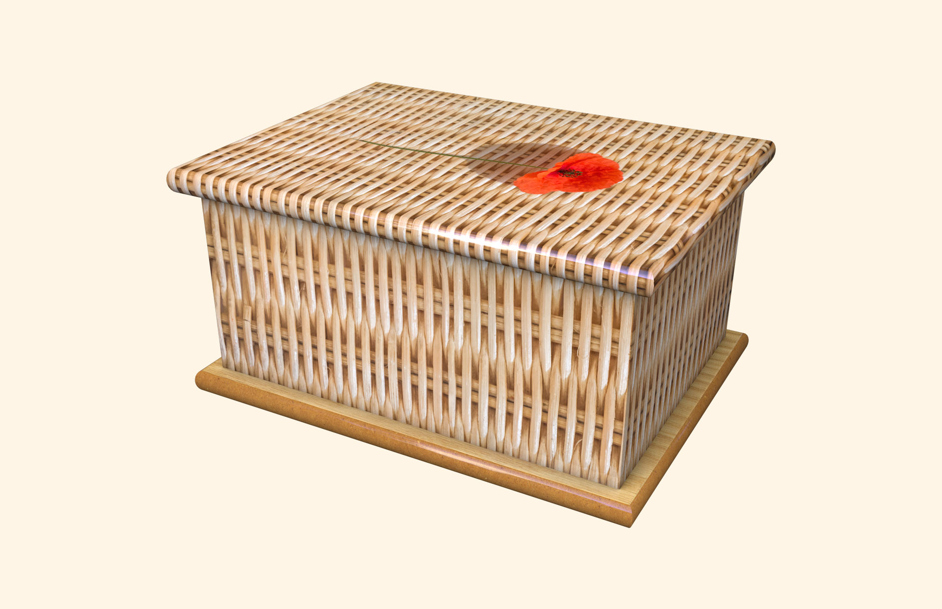 Wicker Basket with Poppy